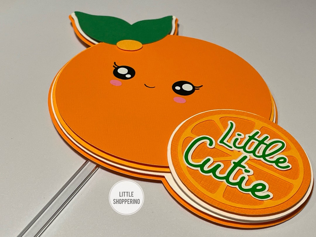 Little Cutie Cake Topper, Baby Shower Cake Topper, Orange Baby Shower ...
