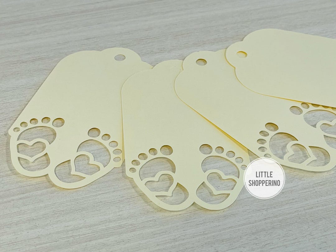 Blank Baby Feet Tags, Baby Tags, Party Favor Tags, Gift Tags, Party ...