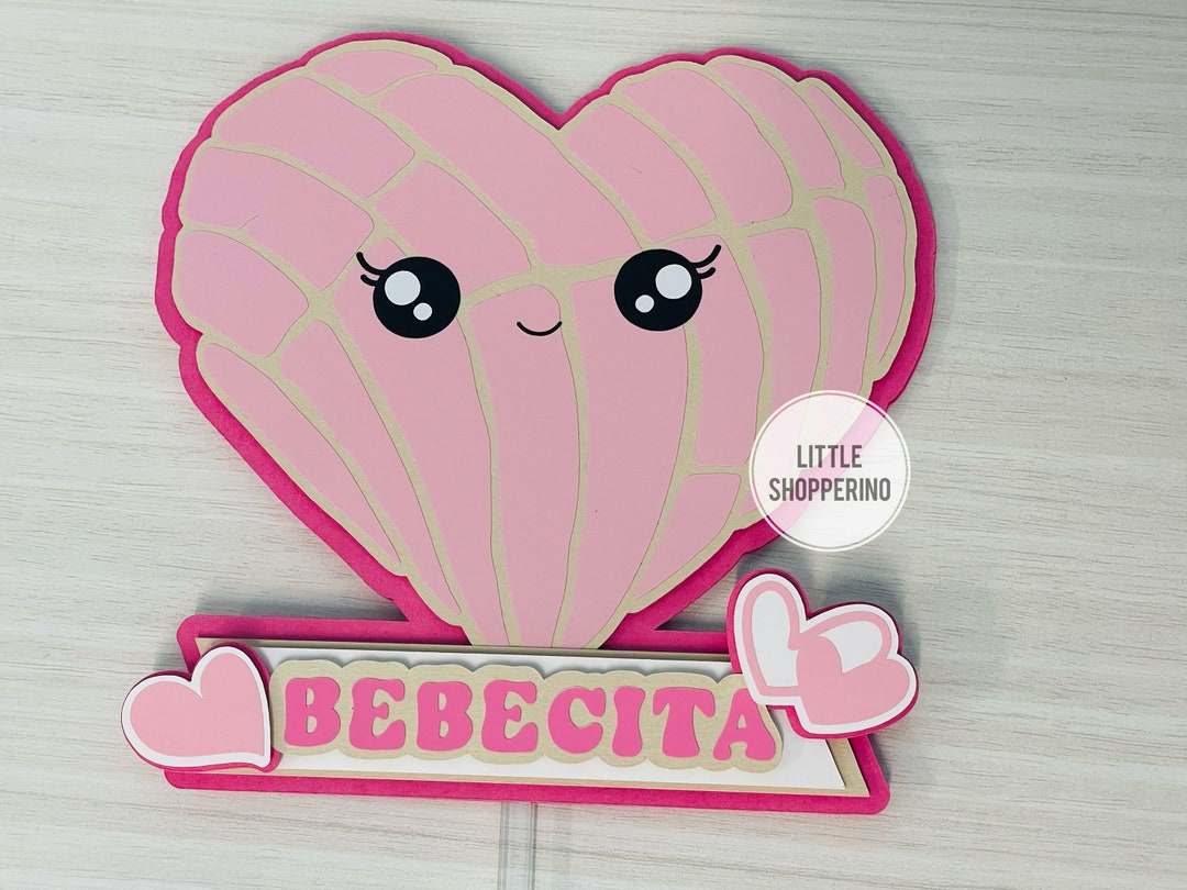Concha Heart Cake Topper, Baby Shower Concha Cake Topper, Concha Baby ...