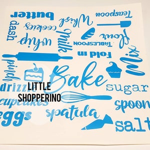 Baking Decal, Mixer Decal, Sticker Bakers Decal, Custom Decal, Cupcake, Cookies, Apron, Spatula ...