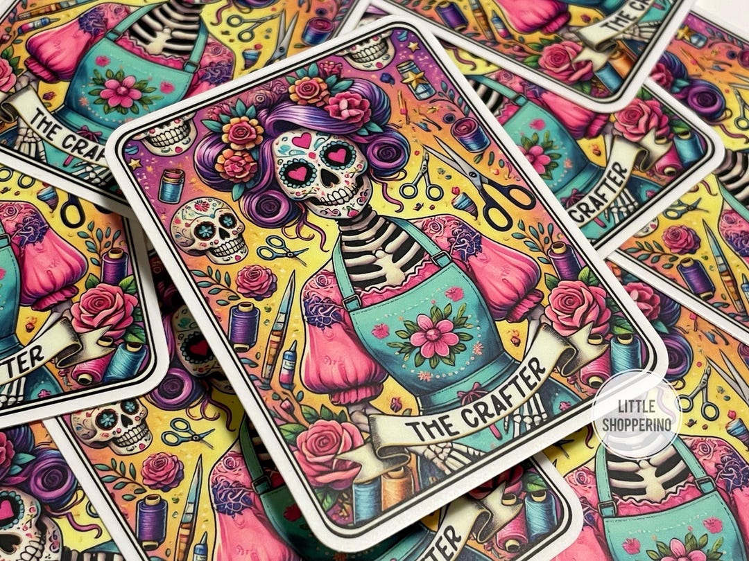 The Crafter Sticker,crafting Sticker, Skelleton Vinyl Sticker ...