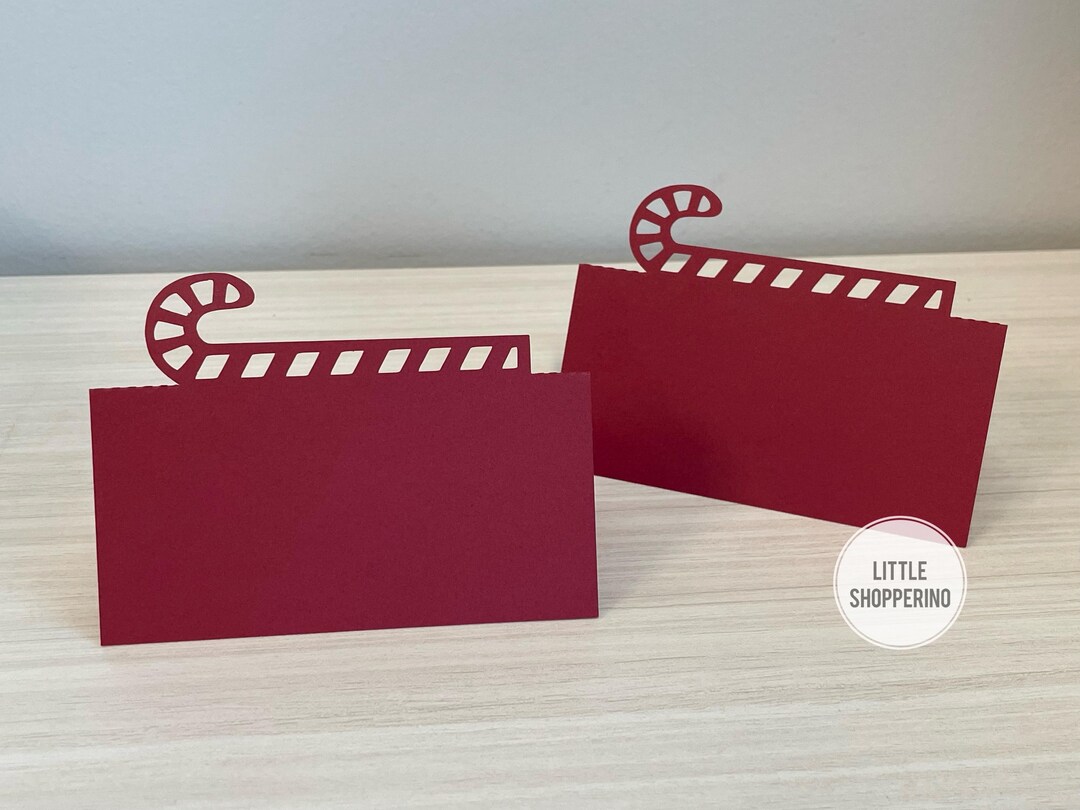 Candy Cane Place Cards, Holiday Place Cards, Party Decoration, Table ...