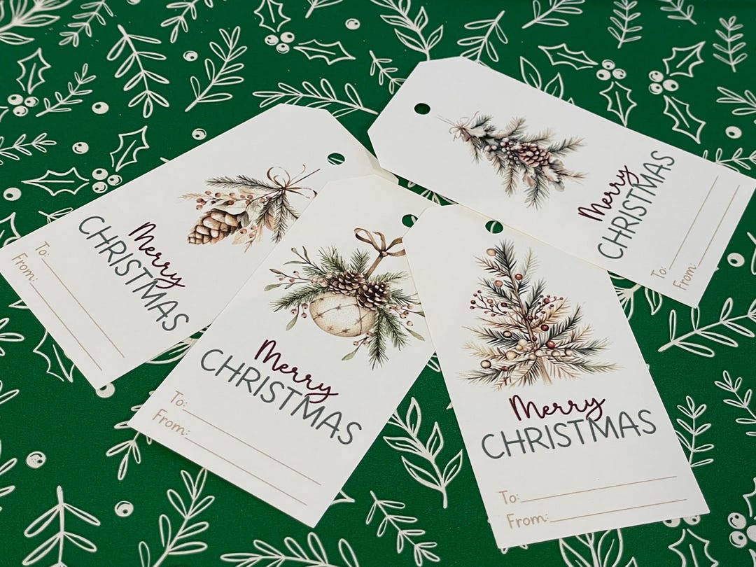 Christmas Gift Tags, Cardstock Gift Tag, Winter Gift Tags, Scrapbooking ...