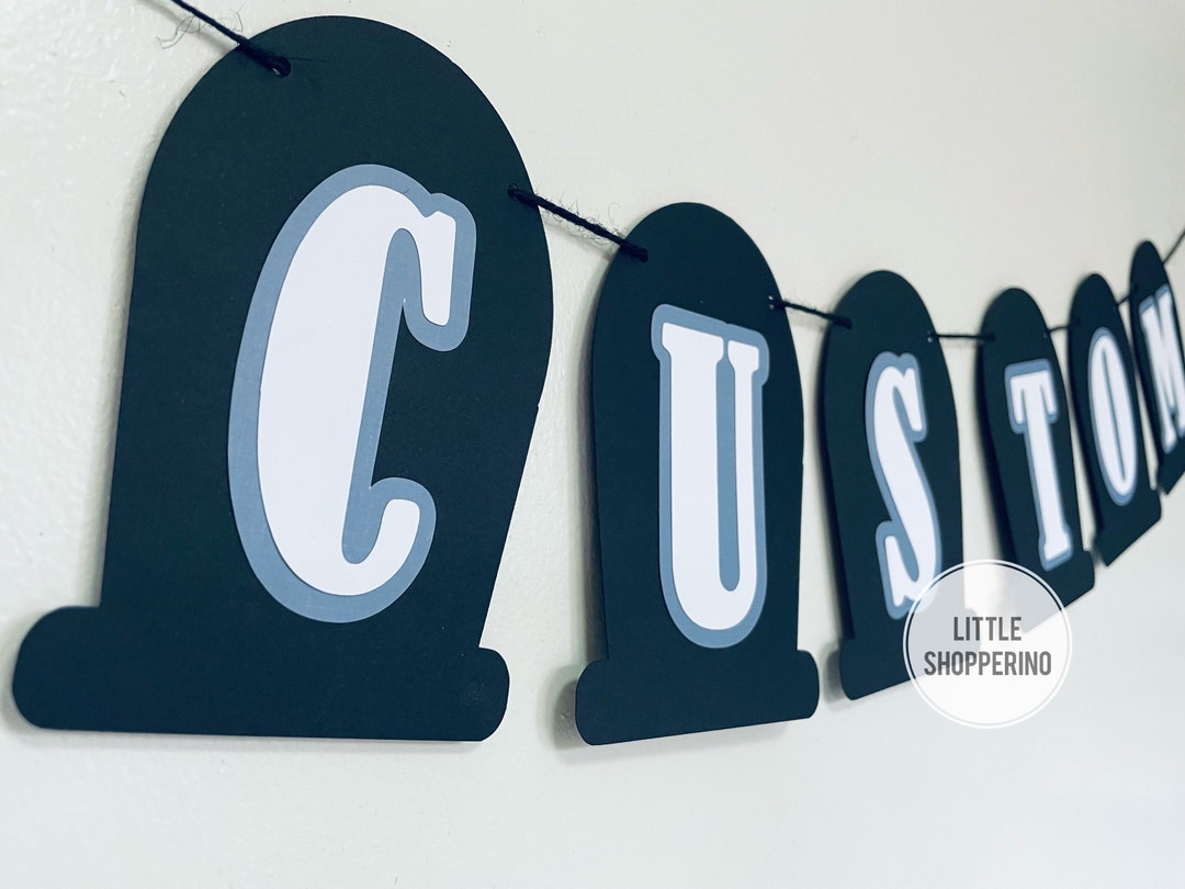 Gravestone Banner, Goth Custom Banner, Personalized Banner, Dark Party ...