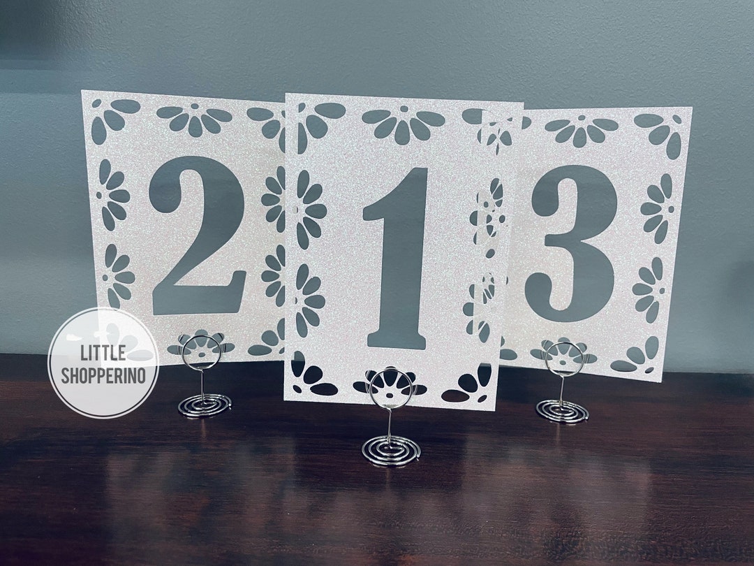 Papel Picado Table Numbers, Mexican Inspired Decorations, Floral Table ...