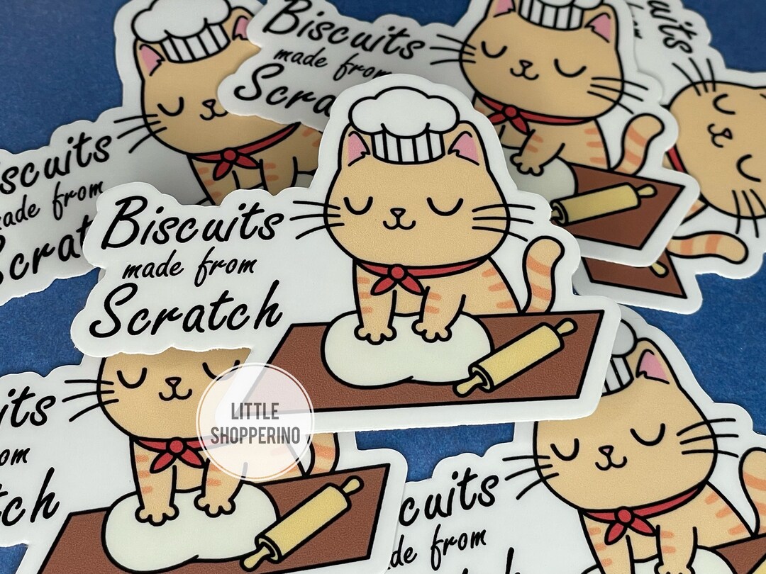 Biscuits Made From Scratch Sticker, Cat Sticker, Cat Lady Sticker ...