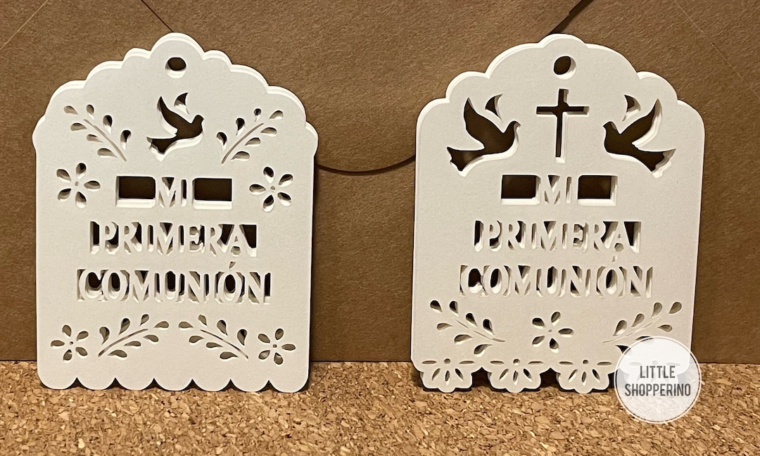 Mi Primera Comunion Picado Tags, Personalized Party Favor Tags ...