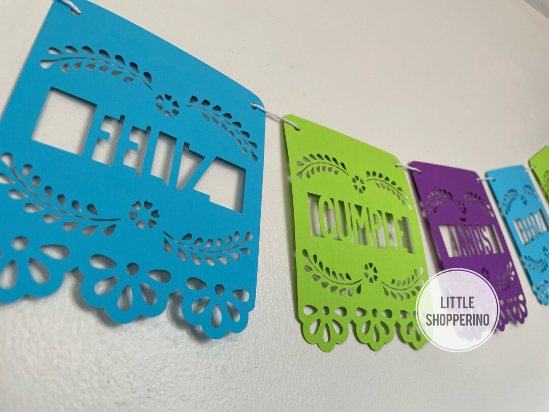Feliz Cumpleanos Papel Picado Banner: Fiesta Birthday Decor - Etsy