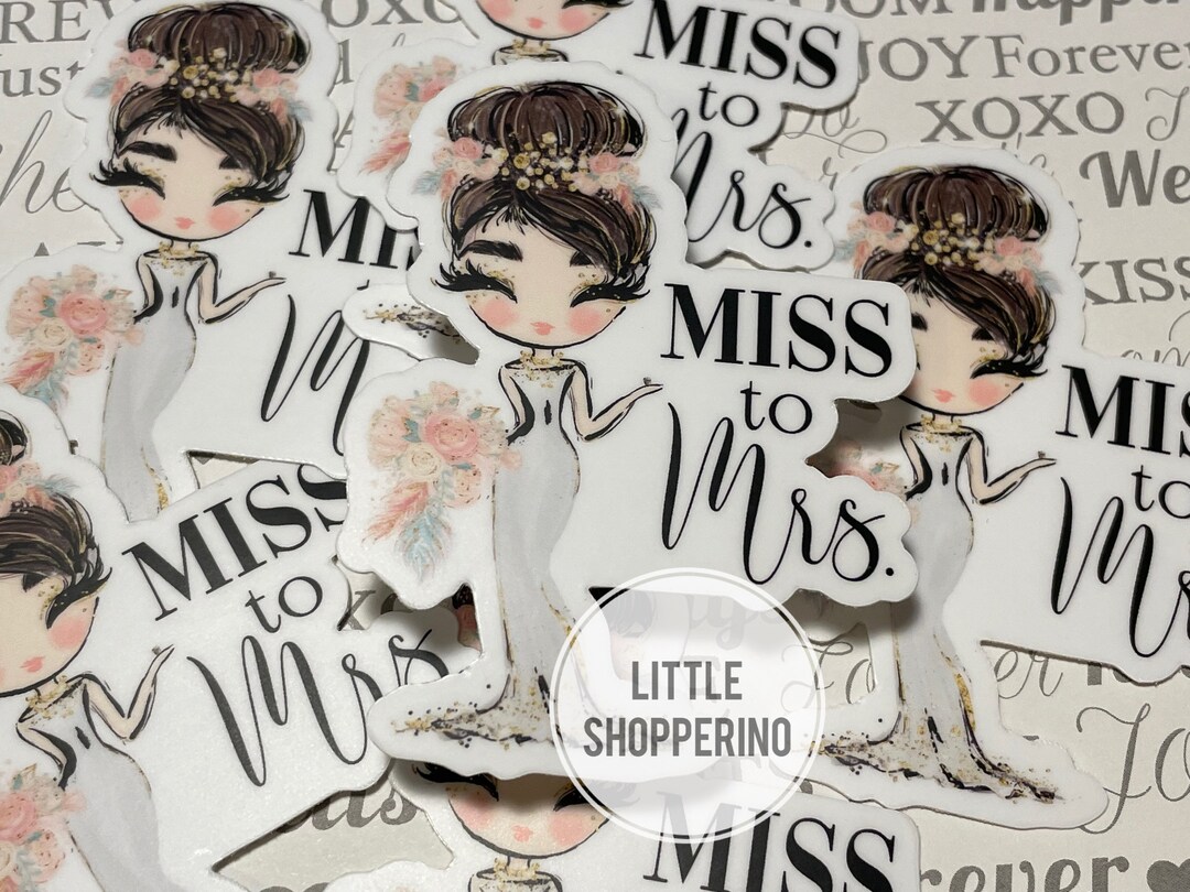 Miss to Mrs Sticker, Bride Sticker, Wedding Gift, Bride Gift, Bridal ...