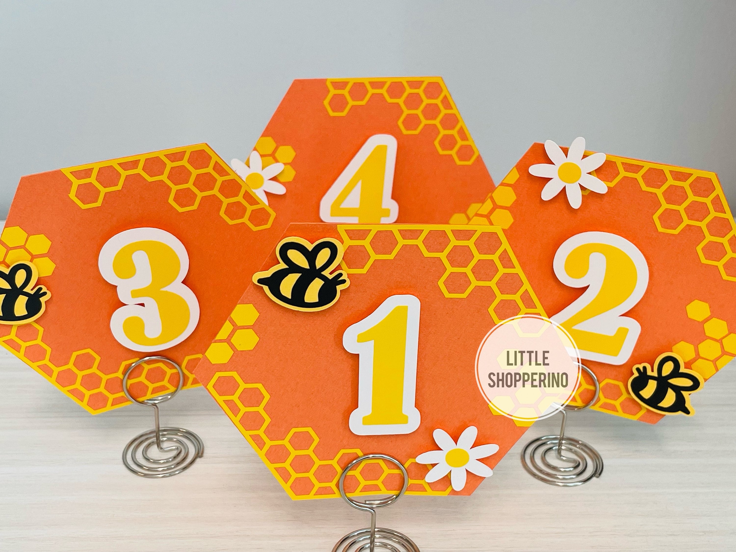 Bee Table Numbers, Baby Shower Decoration, Party Decoration, Bee Themed ...