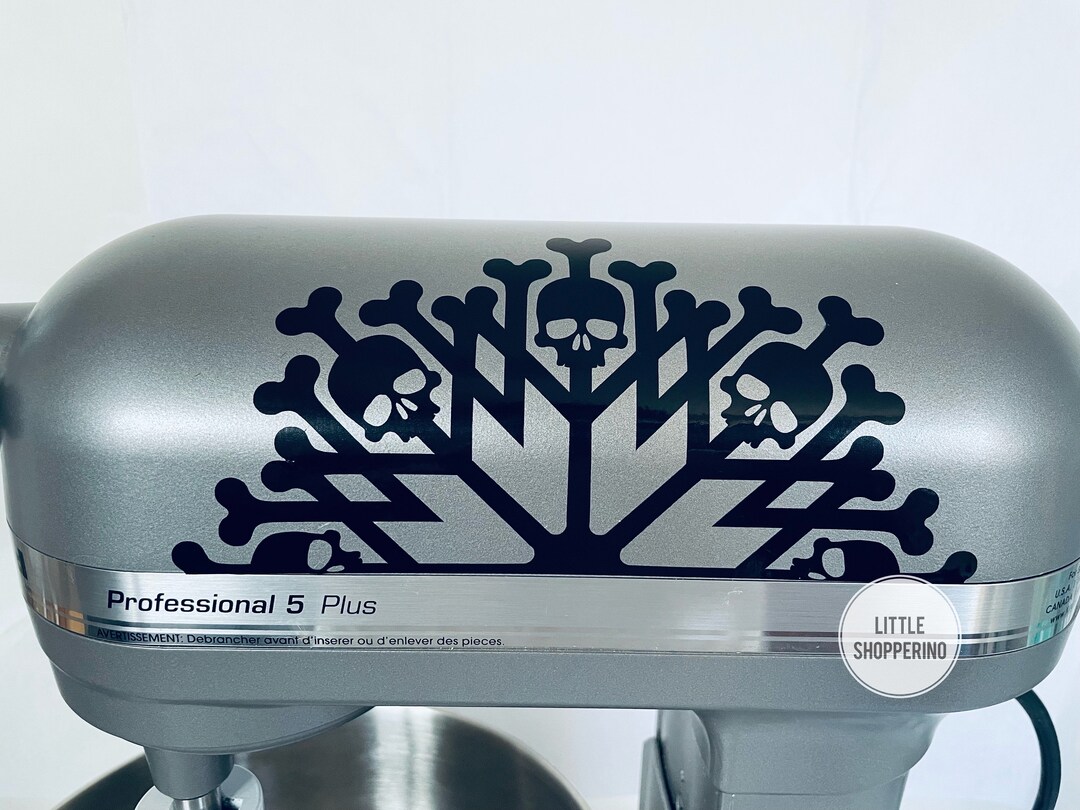 Skull and Bones Decal, Mixer Decal, Spooky Bakers Decal, Horror Decal ...