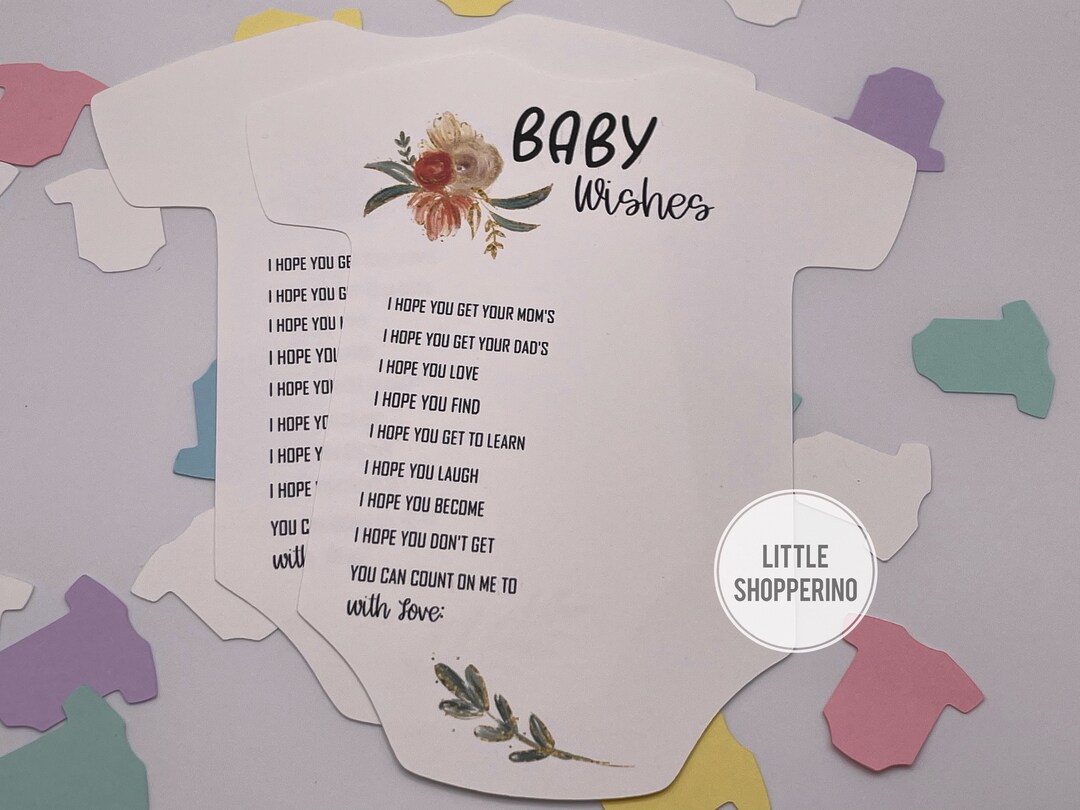 Baby Wish Cards Baby Shower Game Onesie Shaped Cards Fall - Etsy