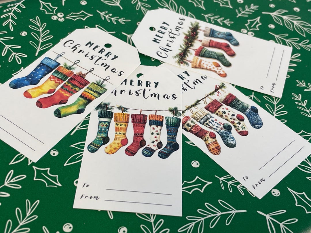 Stocking Gift Tags, Cardstock Gift Tag, Christmas Decorative Tags ...
