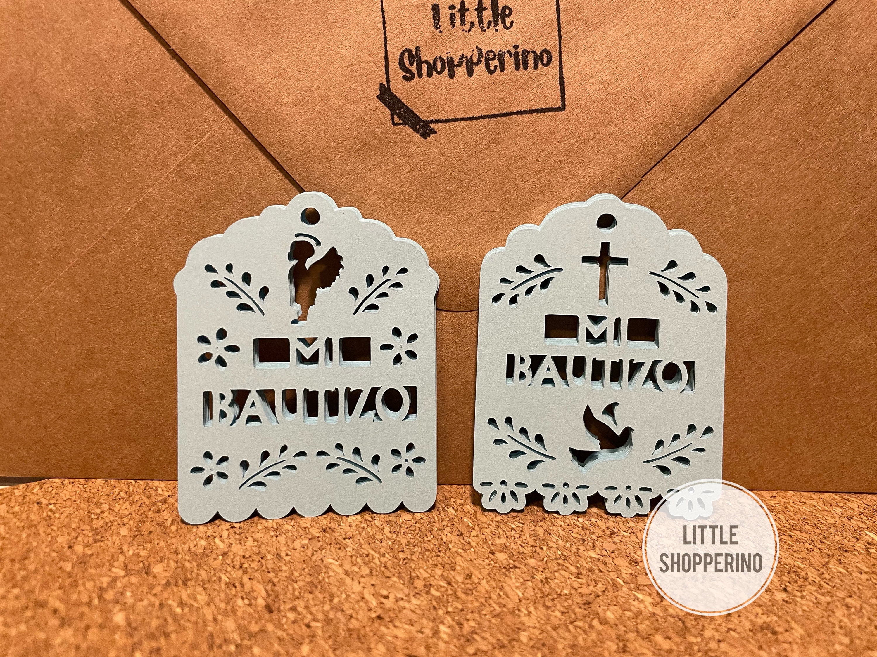 Mi Bautizo Papel Picado Tags, Personalized Party Favor Tags, Decorative ...