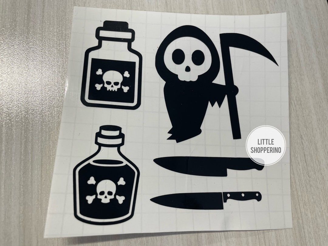 True Crime Decals, Poison Decals, Grim Reaper Decals, Dark Humor Decal ...