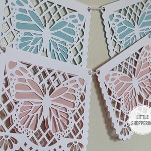 Butterfly Papel Picado Banner, Personalized Banner, Party Decoration ...