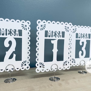 Papel Picado Numeros De Mesa, Mexican Inspired Decorations, Elegant ...