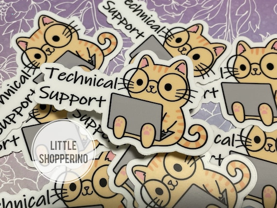 Technical Support Cat Sticker Cat Lover Cat Lady Sticker | Etsy