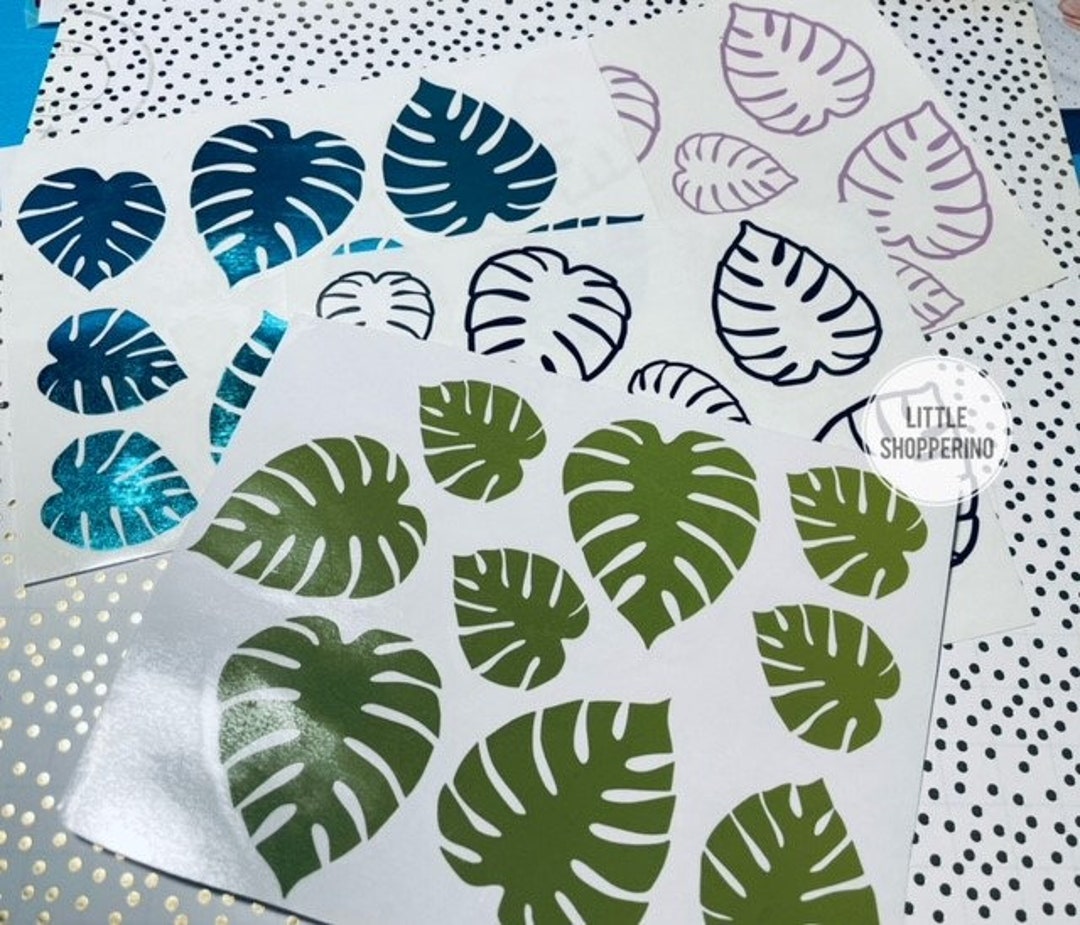 Plant Decal, Flower Pot Decal, Leaf Decal, Monstera Decals, Tropical ...