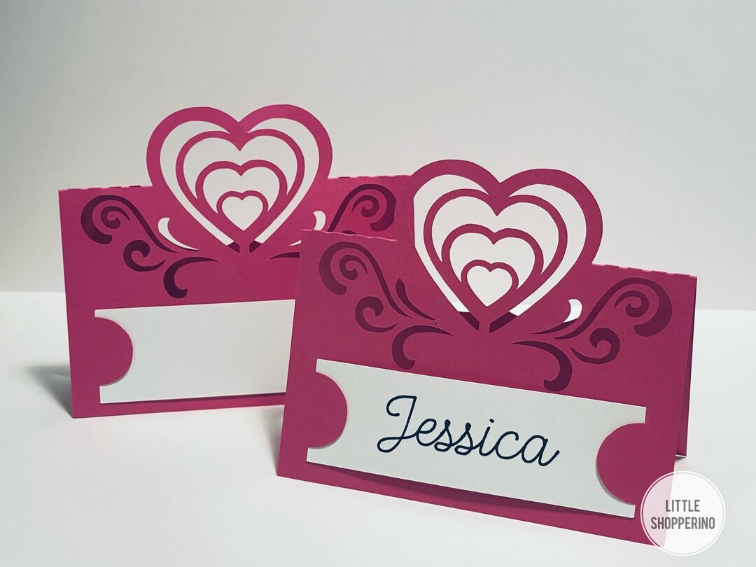 Heart Place Cards, Party Decoration, Table Decorations, Valentine Decor ...