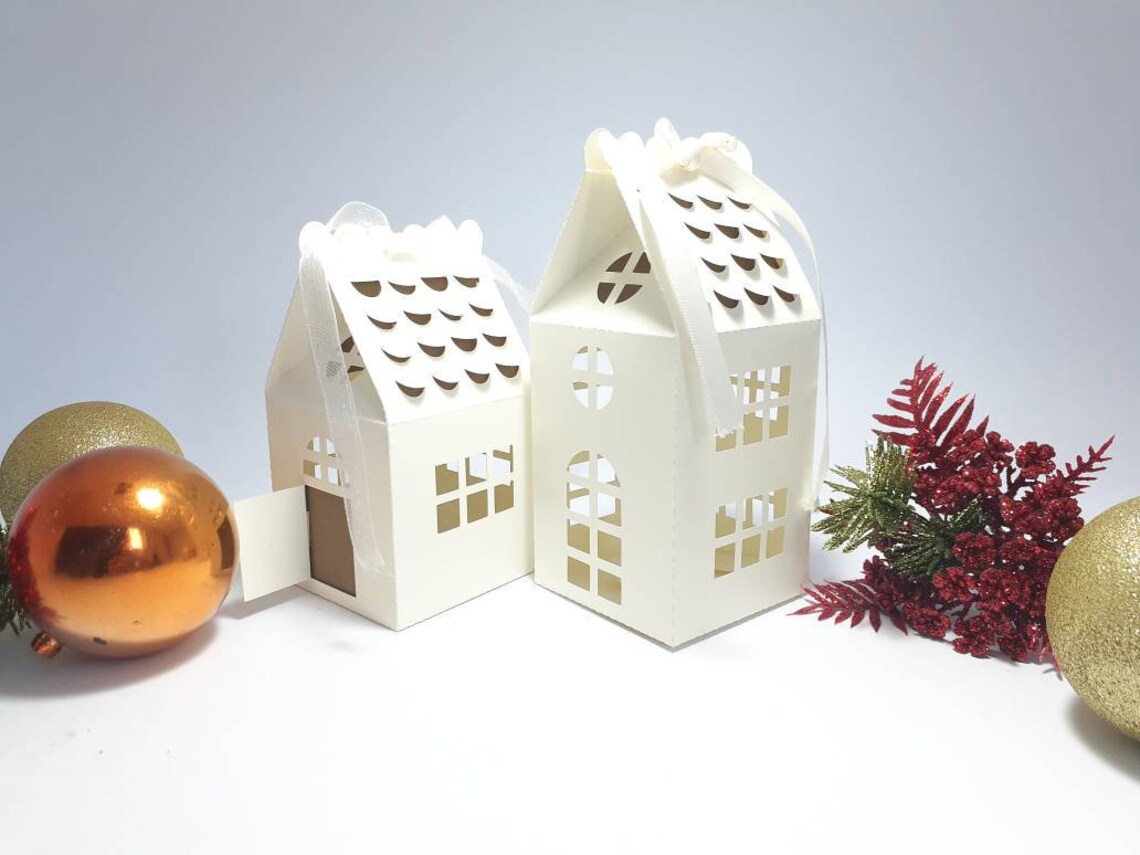 2 SVG Paper House Template Christmas Village Paper House - Etsy