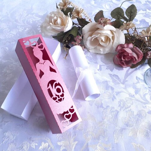 SVG Wedding Invitation Box Swirly Cut File Cricut Template - Etsy