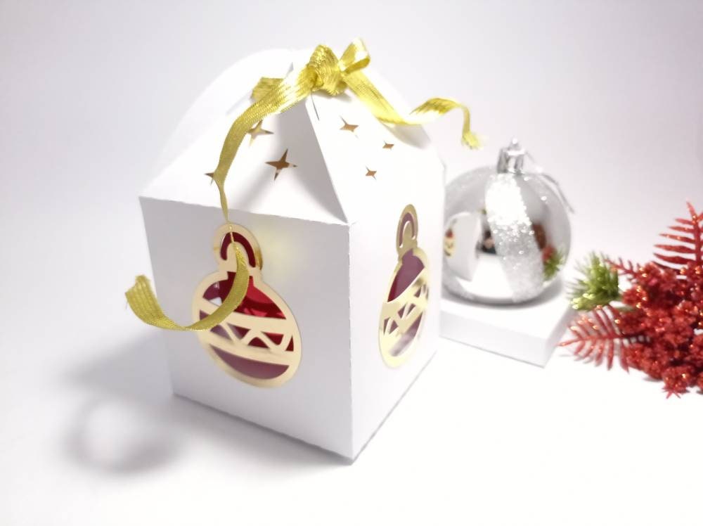 6 Christmas Ornament Box SVG Template Ball 80 mm Christmas | Etsy