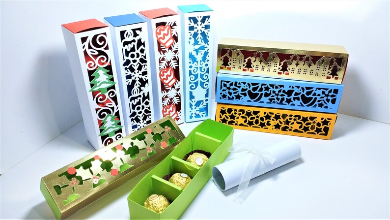 Set 8 SVG Christmas Chocolate Gift Box Svg Cut Files Candy - Etsy