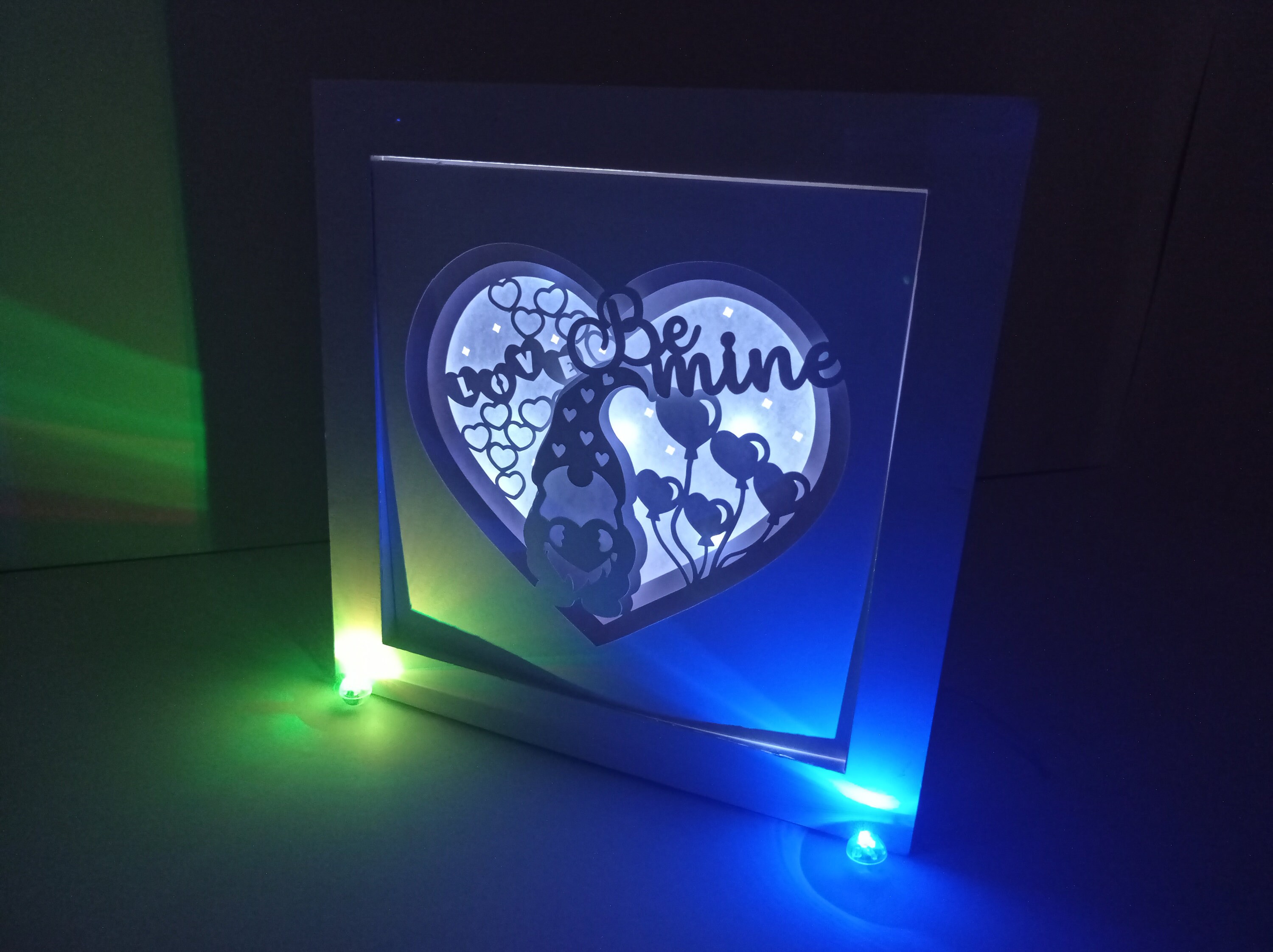 Shadow Box SVG 3D Layered SVG Be Mine Gnome Paper Cut Light - Etsy