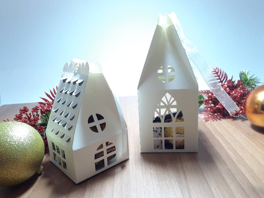 2 SVG Paper House Template Christmas Village Paper House - Etsy