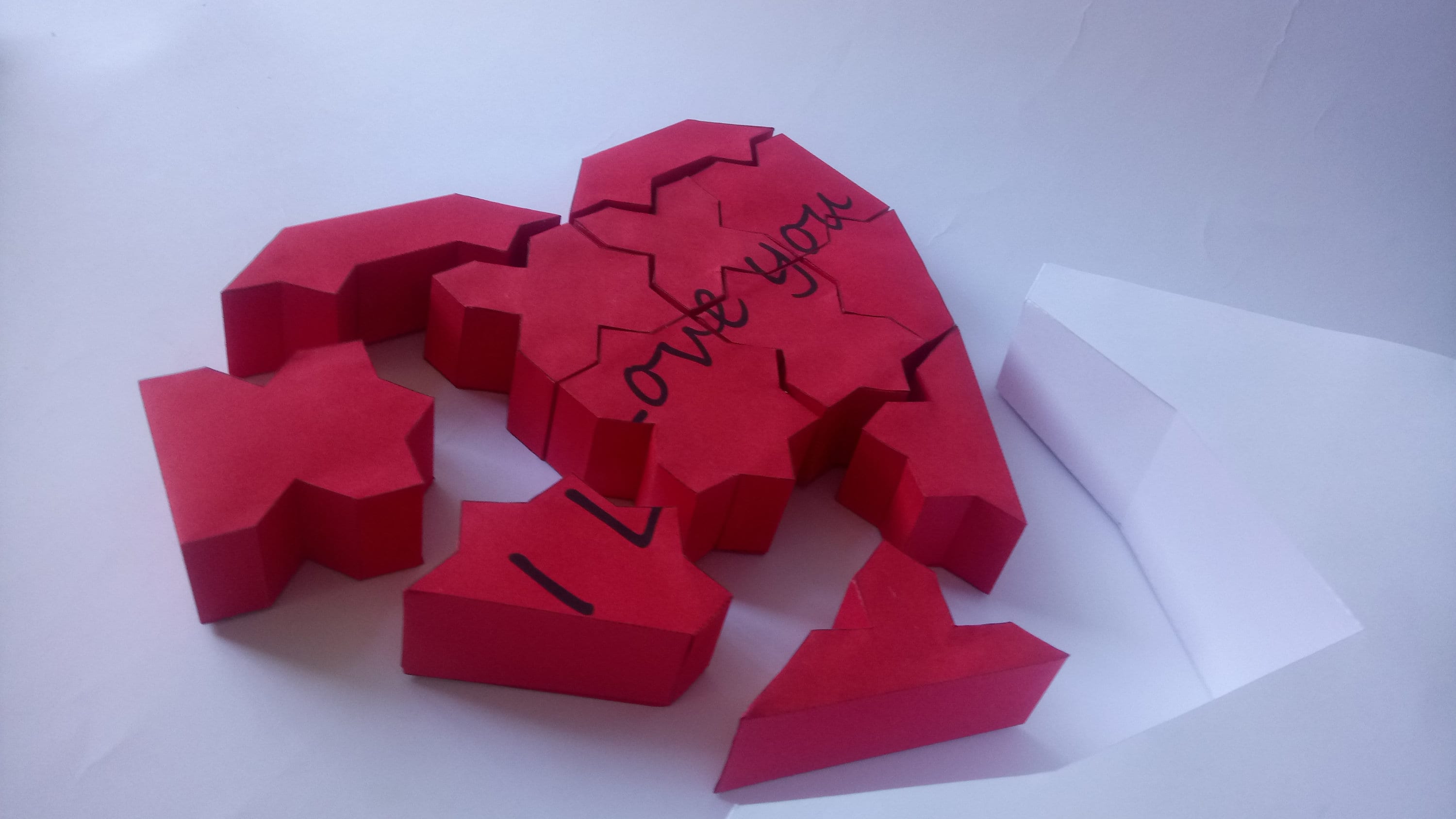 3D Heart 3D Puzzle Heart 3D Paper Craft Template SVG AI | Etsy