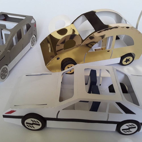 Set of 3 Cars 3d Car Model DIY 3D Car Svg Car Digital - Etsy
