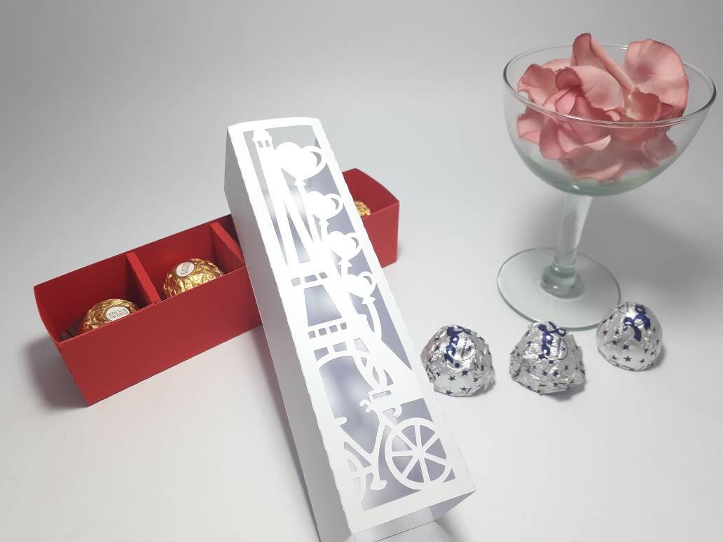 SVG Cut File Chocolate Gift Box Eiffel Tower Candy Holder Cut | Etsy