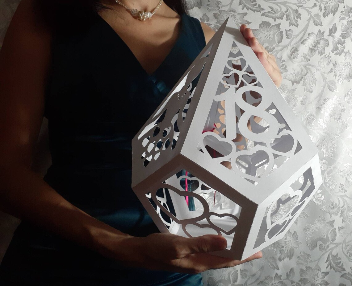 Sweet Eigthteen Box Template SVG 18th Money Box Gift Card Box | Etsy