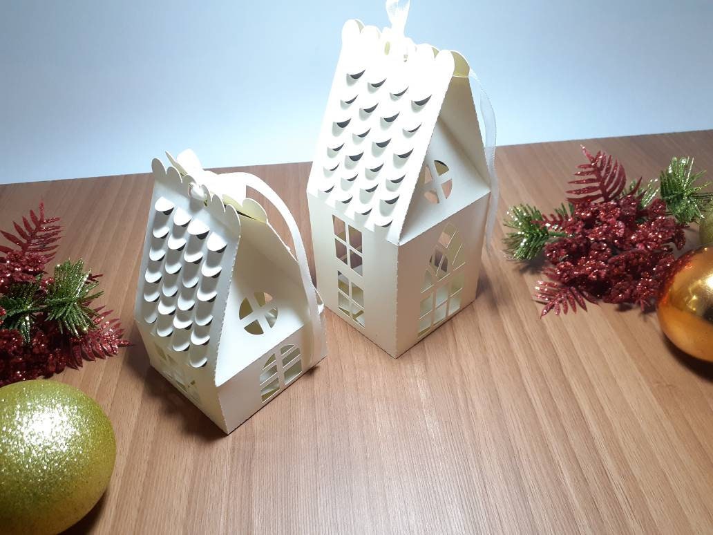 2 SVG Paper House Template Christmas Village Paper House | Etsy