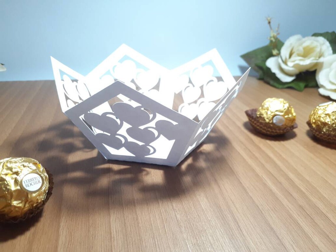 3 SVG Candy Centerpiece Heart Svg Template Treat Box 3d DIY - Etsy