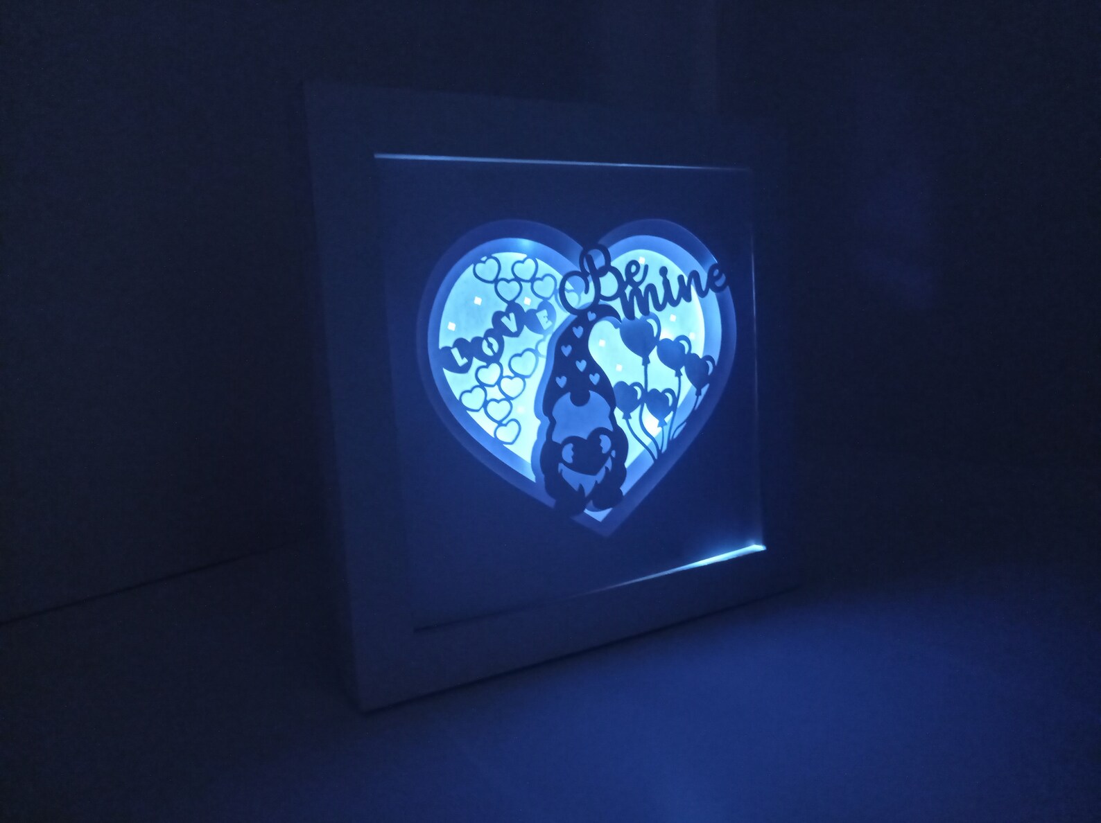 Shadow Box SVG 3D Layered SVG Be Mine Gnome Paper Cut Light - Etsy