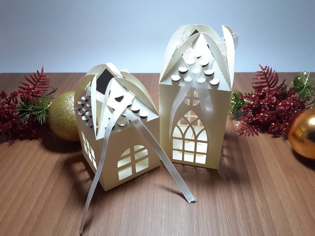 2 SVG Paper House Template Christmas Village Paper House | Etsy