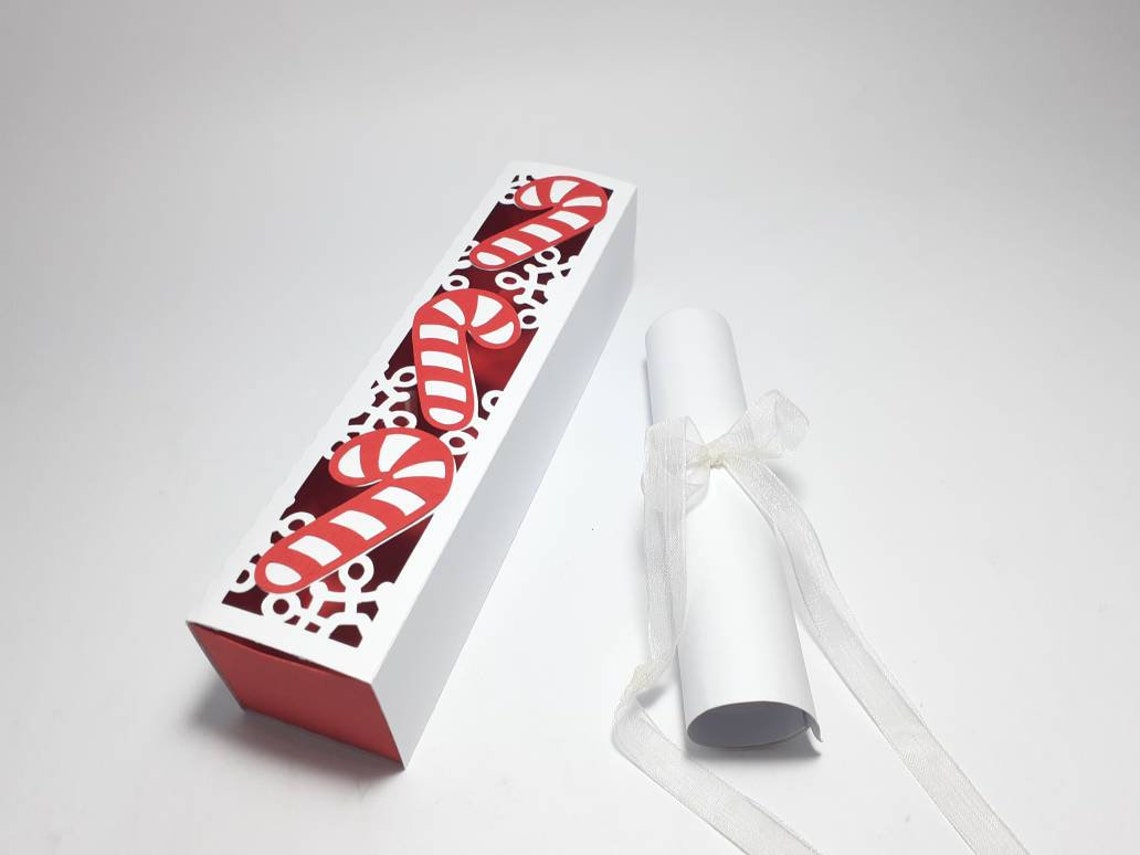 SVG Candy Cane Chocolate Gift Box Svg Cut Files Candy Holder | Etsy