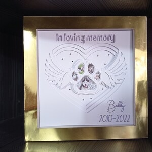 Paw Print Pet Memorial Shadowbox SVG | 3D Layered SVG | Paper Cut Light ...