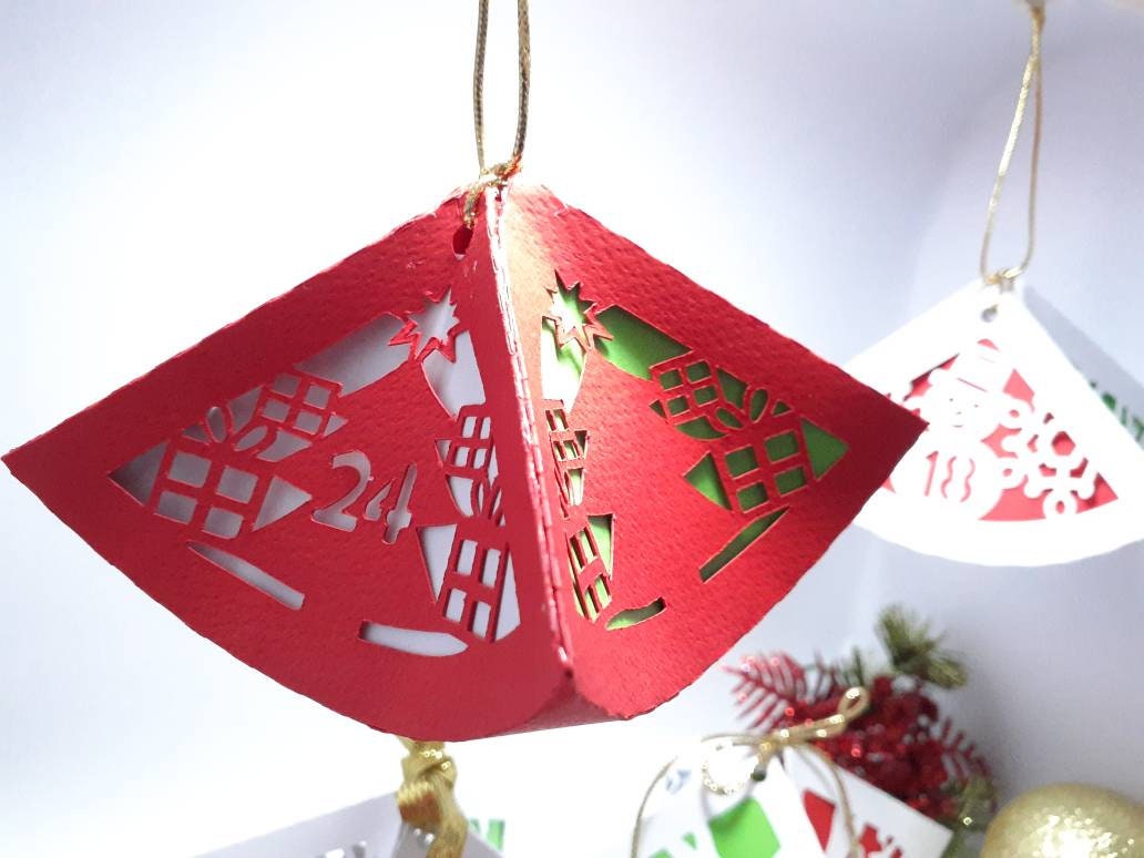 Advent Calendar SVG Cut File Template Christmas Gifts Box for | Etsy