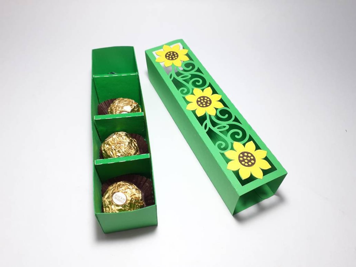 SVG Cut File Chocolate Gift Box Sunflower Tropical Candy - Etsy