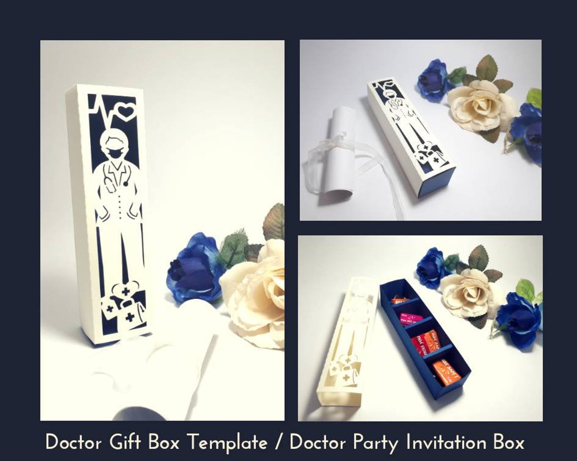 SVG Doctor Gift Box Thank You Medical Workers Template - Etsy