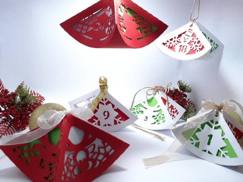 Advent Calendar SVG Cut File Template Christmas Gifts Box for - Etsy