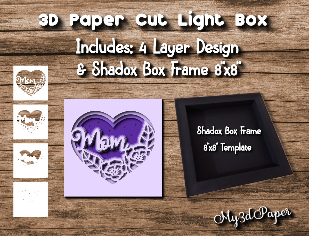 Shadow Box SVG 3D Layered SVG Mom Roses Layered Paper Cut | Etsy