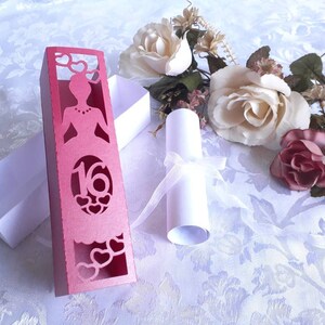 Sweet 16 Invitation Box SVG Template Party Favors Boxes Sweet 16 ...