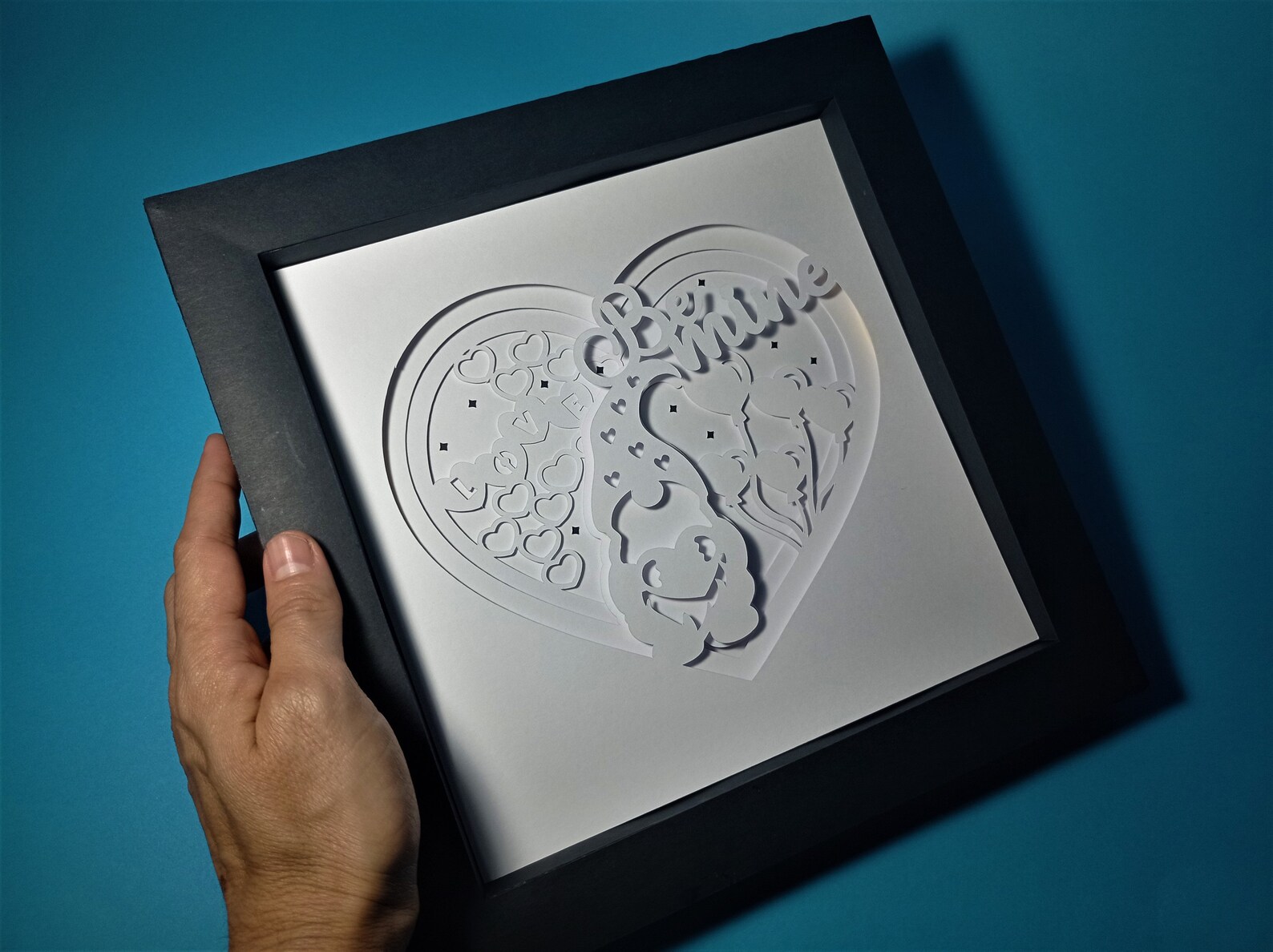 Shadow Box SVG 3D Layered SVG Be Mine Gnome Paper Cut Light - Etsy