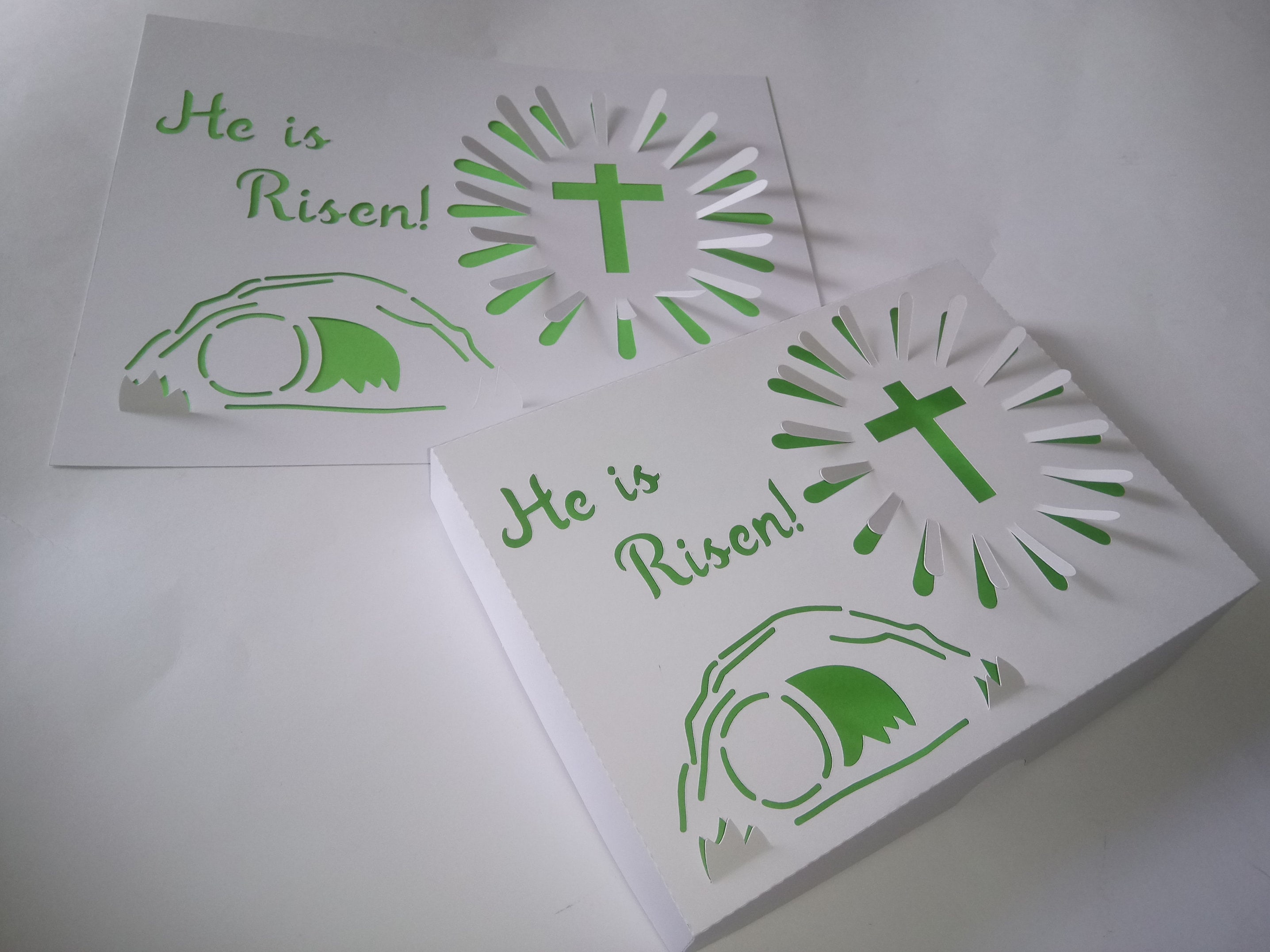 SVG He is Risen Easter Paper Cut Art Empty Tomb Papercraft Pop - Etsy