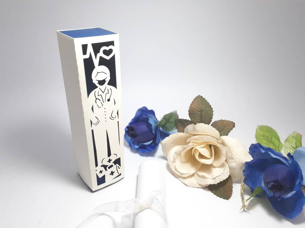 SVG Doctor Gift Box Thank You Medical Workers Template - Etsy