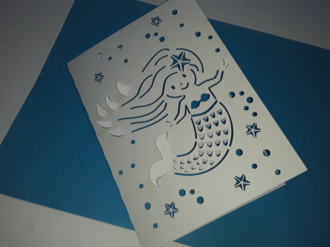 SVG Pop up Mermaid Card Template Svg Papercut DIY Cricut Cutting File ...